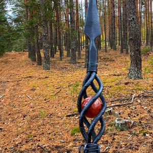 Short Wizard's Staff With a Sphere and 4 Rings Spear of Odin Völva ...