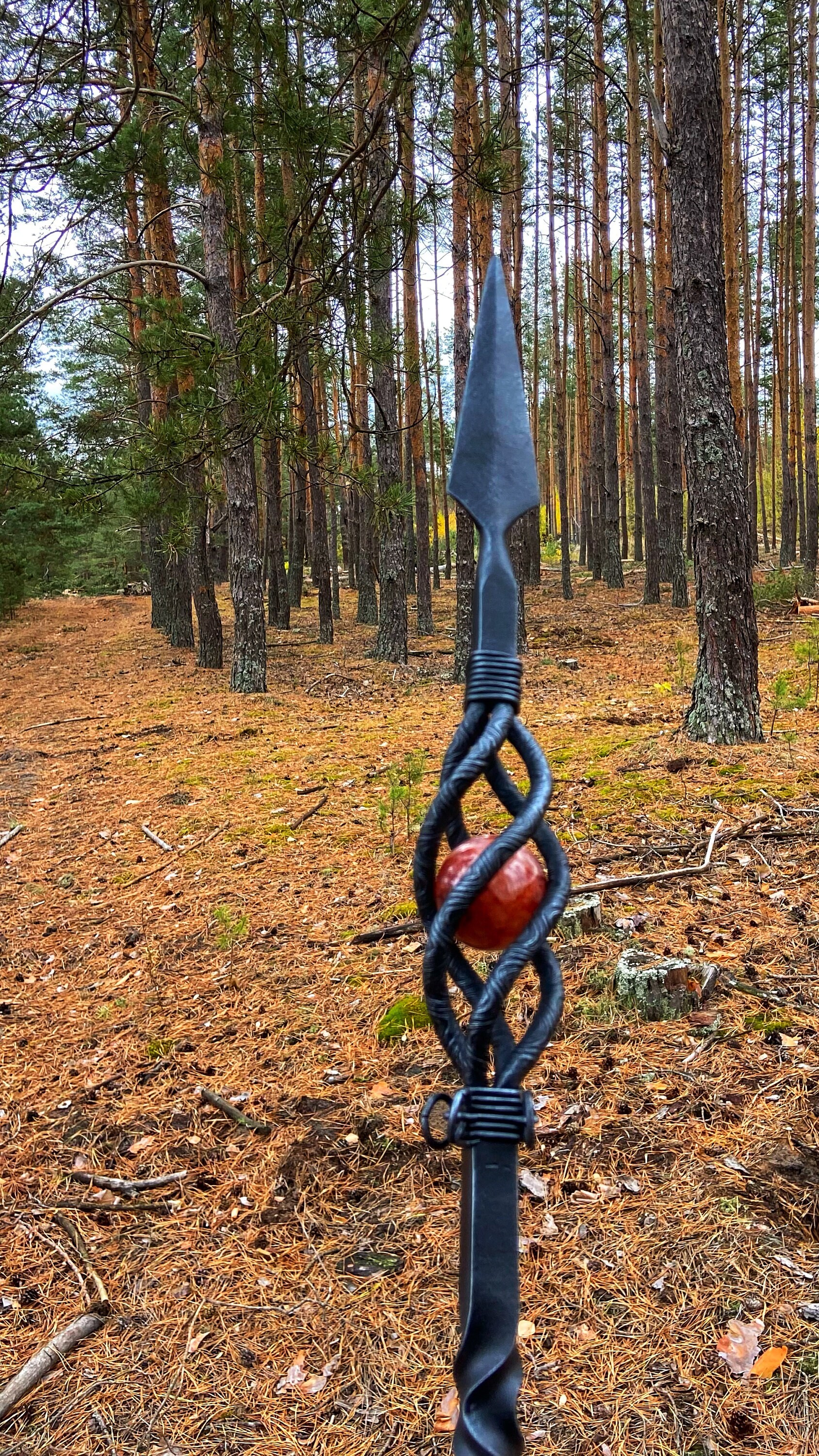 Wizard's Staff Medium With a Sphere and 4 Rings Odin Staff, Witch ...