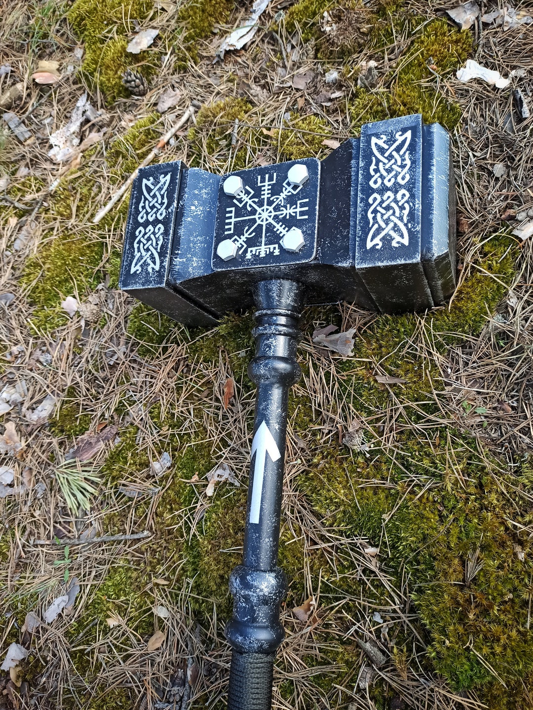 Viking Sledgehammer Monster Vegvisir - Personalized Mjolnir Norse ...