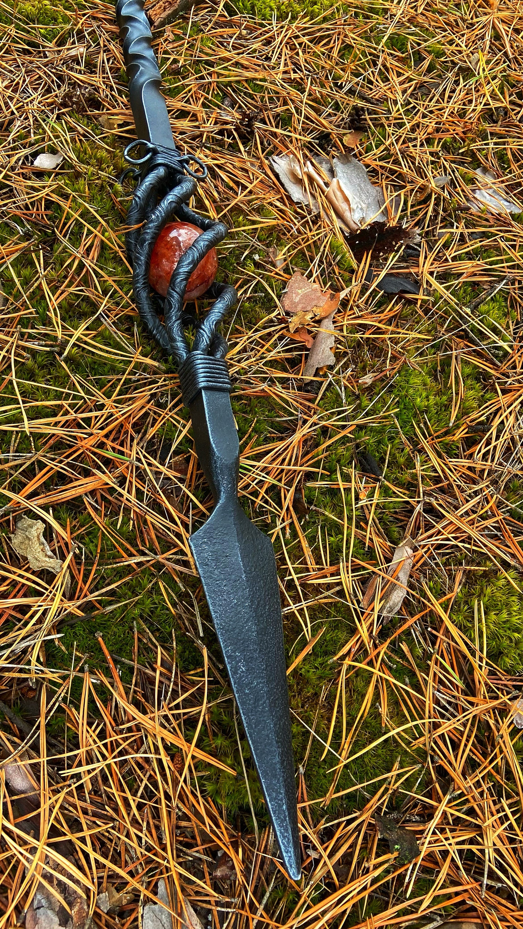 Wizard's Staff Medium With a Sphere and 4 Rings Odin Staff, Witch ...