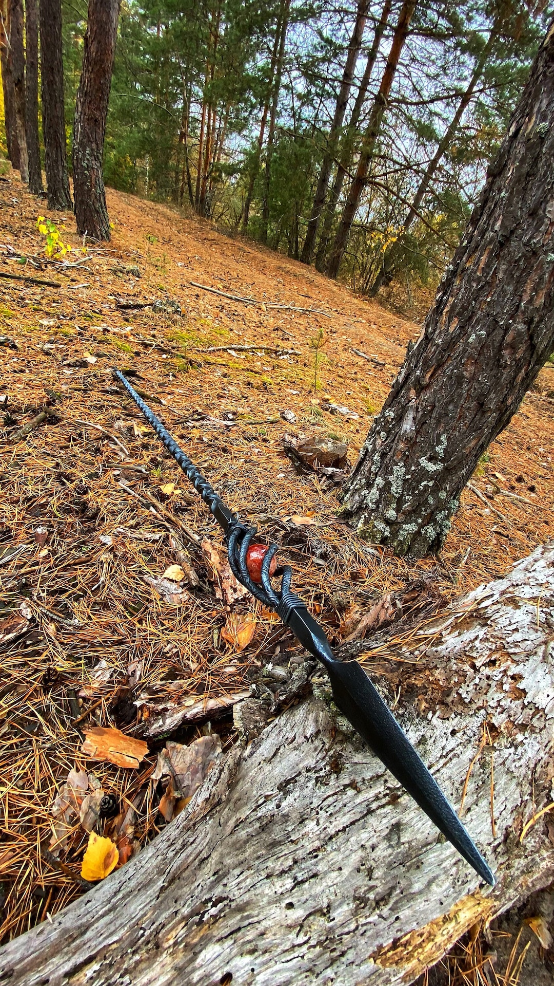Short Wizard's Staff With a Sphere and 4 Rings Spear of Odin Völva ...