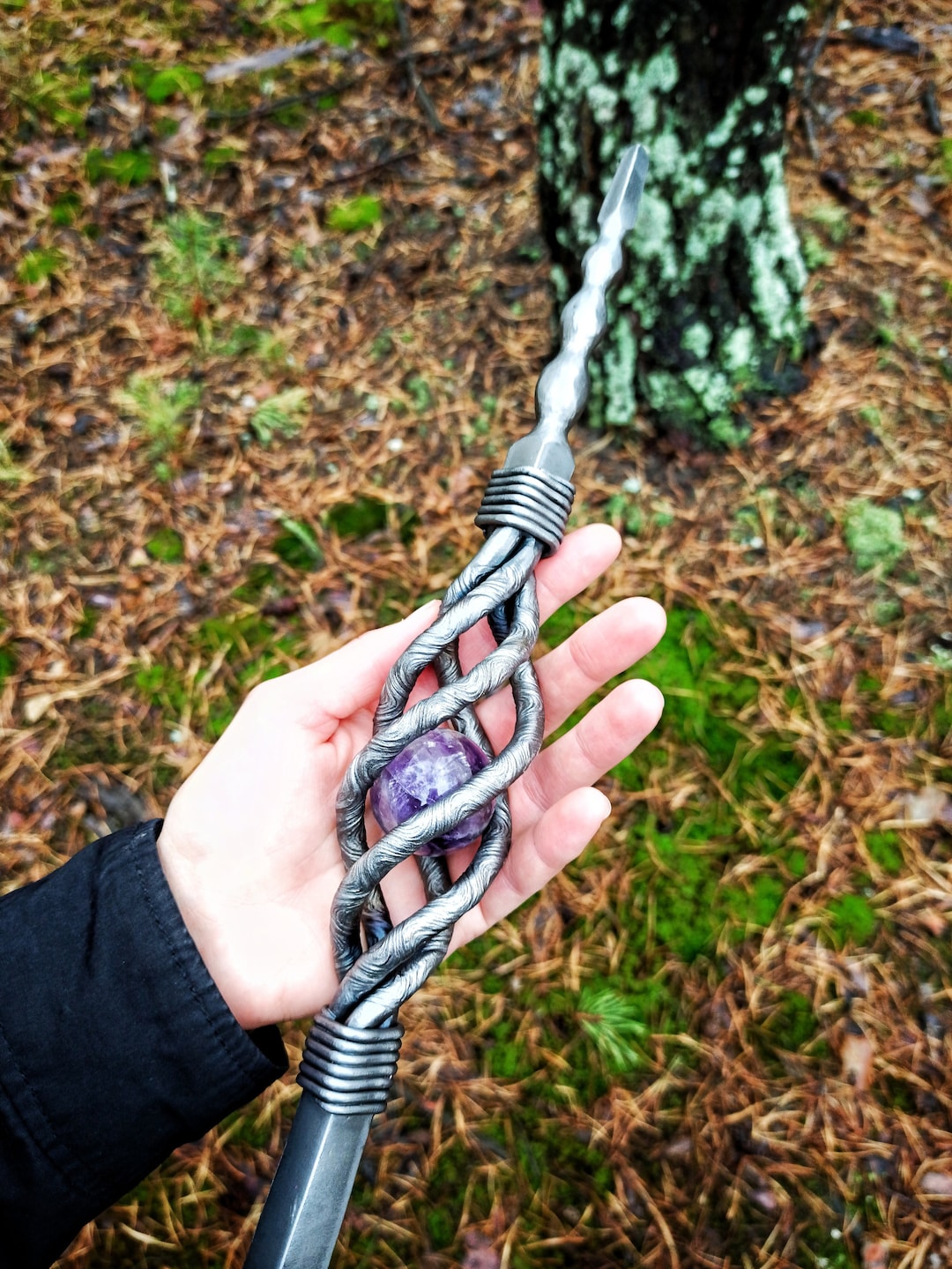 Staff Handmade Volva Amethyst Velur Staff Asatru Gift Magic Wands ...