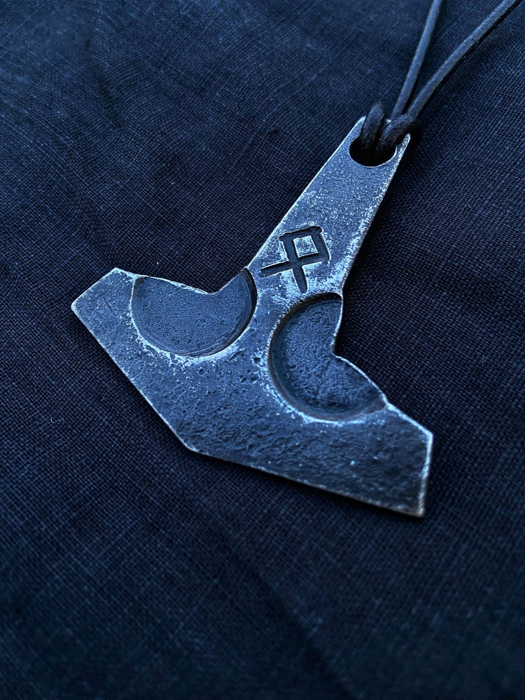 Hand Forged Steel Thor's Hammer Necklace: Viking Mjolnir Pendant - Etsy