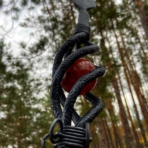 Short Wizard's Staff With a Sphere and 4 Rings Spear of Odin Völva ...