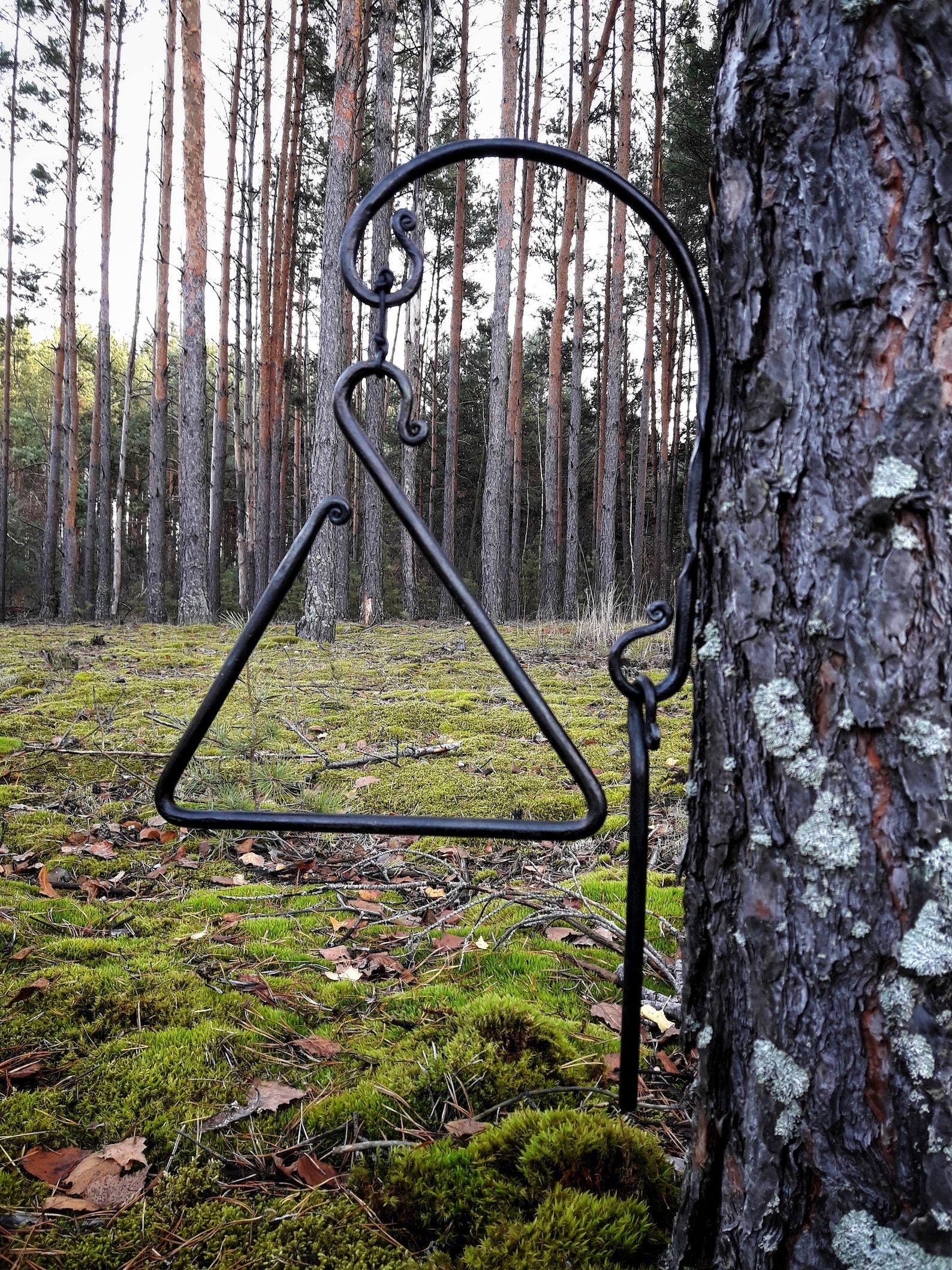 Hand Forged Dinner Triangle Dinner Bell Chow Bell Metal Art - Etsy