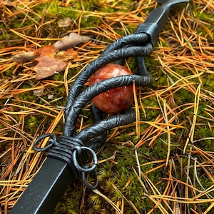 Short Wizard's Staff With a Sphere and 4 Rings Spear of Odin Völva ...