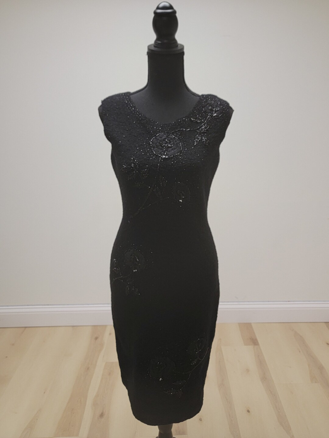 Vintage 1950's Thayer Sophisticates Black Beaded Cocktail Dress - Etsy