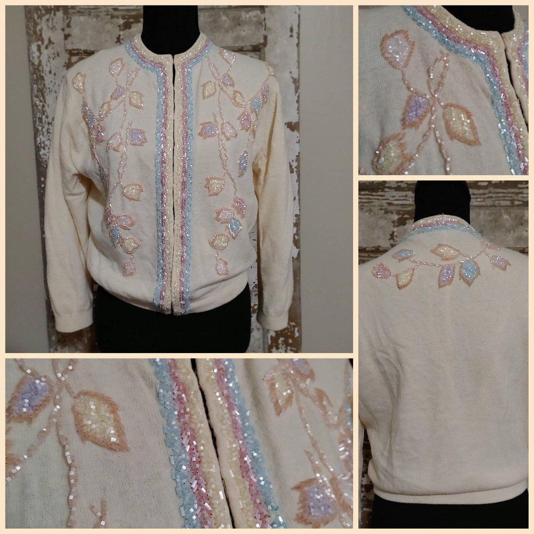 Vintage Authentic Beaded 1950 Cardigan - Etsy
