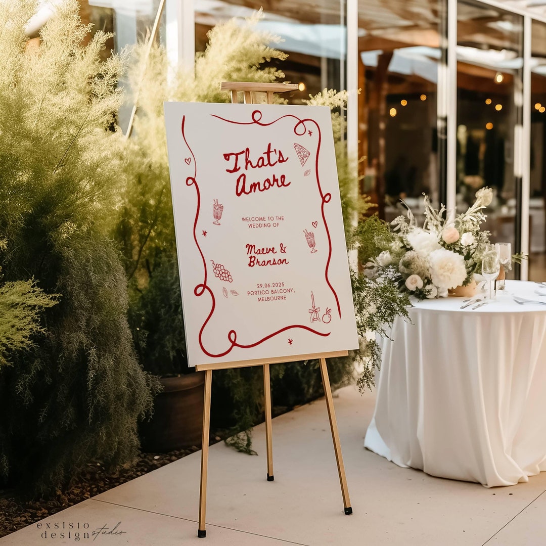 Amore Wedding Welcome Sign, Italian Tuscany Printable (digital Download ...