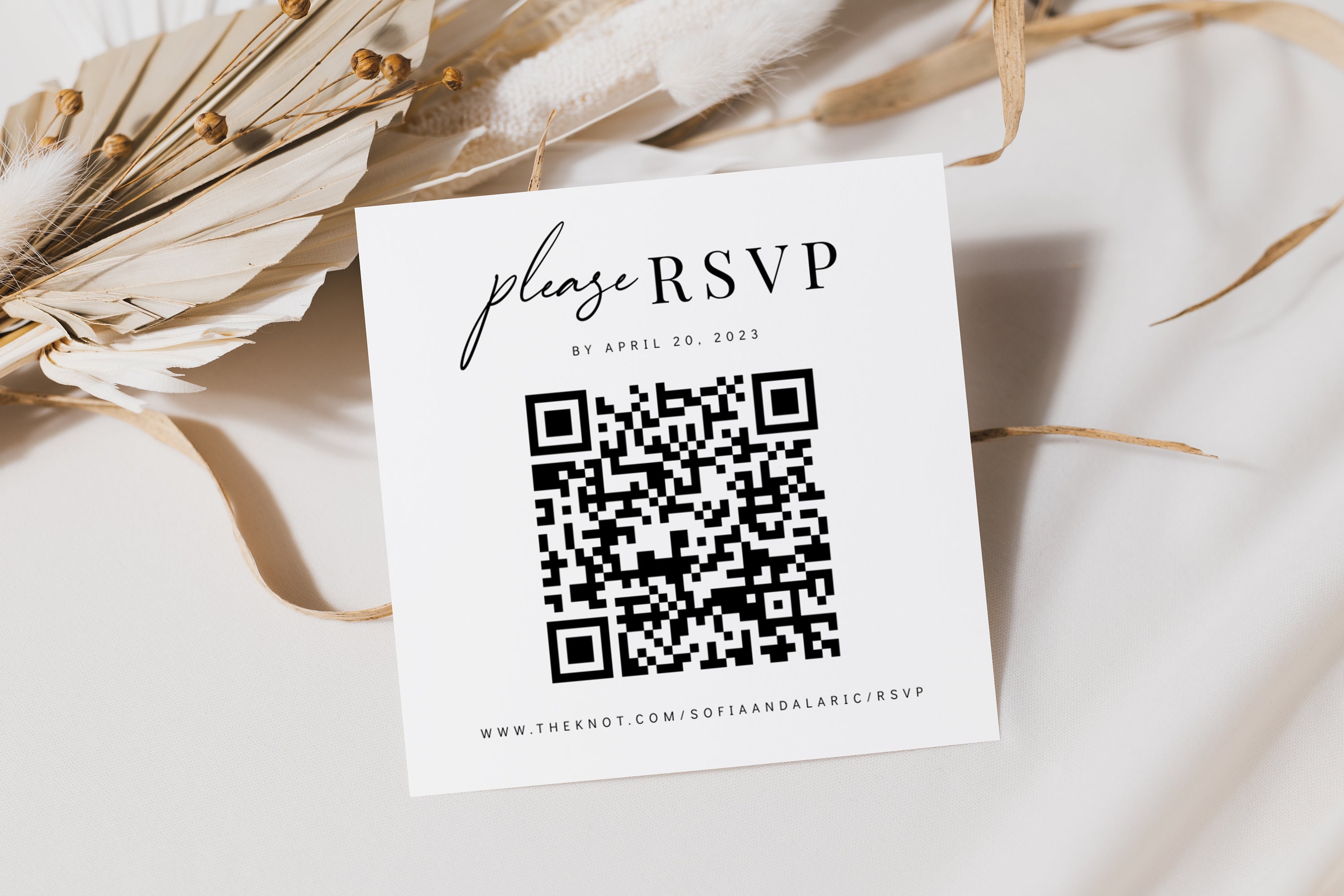 Minimal Wedding Invitation Suite With QR Code, Classy Wedding Invite ...