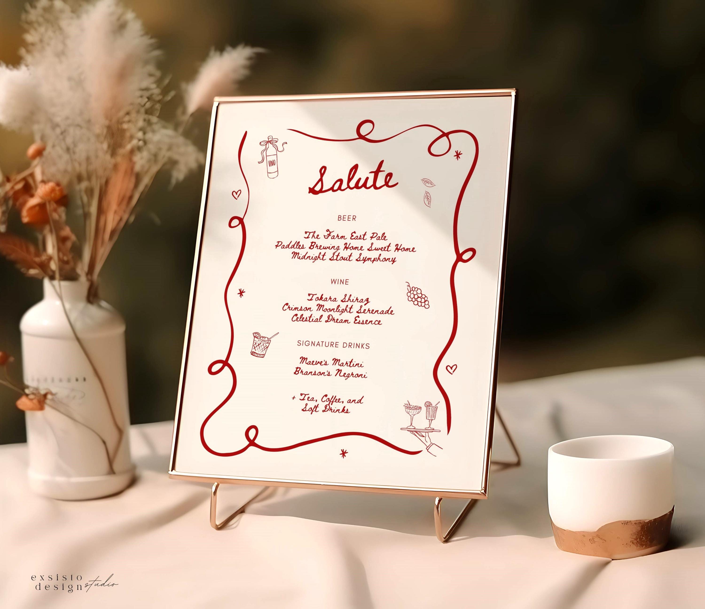 Italian Bar Menu Template With Hand Drawn Dinner Illustrations for ...