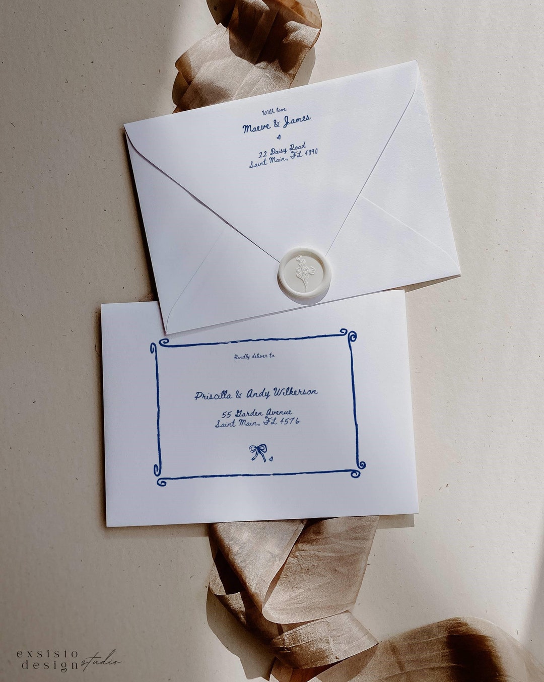 Envelope Template With Hand Drawn Whimsical Doodle Illustration for ...