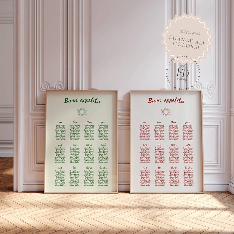Italian Dinner Seating Chart Template: Whimsical Hand-drawn Design ...