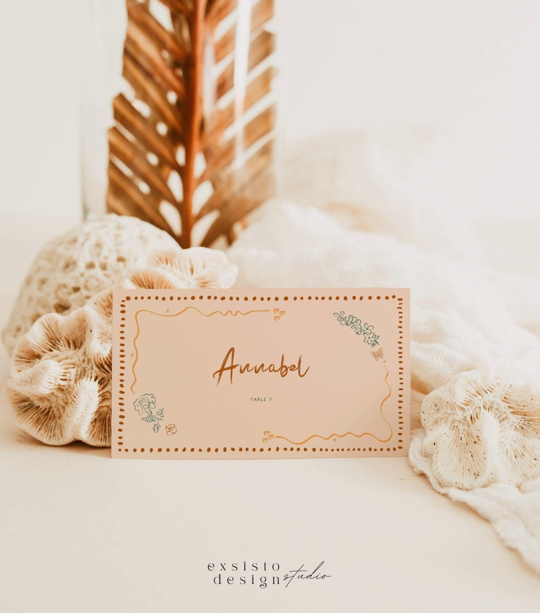Place Card Template With Garden Illustration, Printable (digital ...