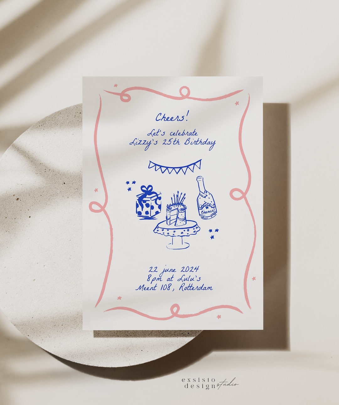 Hand Drawn Birthday Invitation Template, Editable Whimsical Funky ...