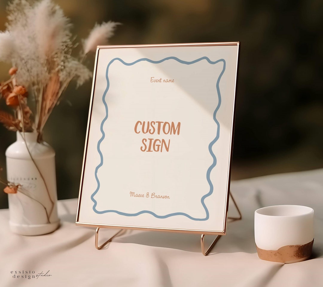 Plantilla de letrero personalizado colorido con caligrafía retro ...