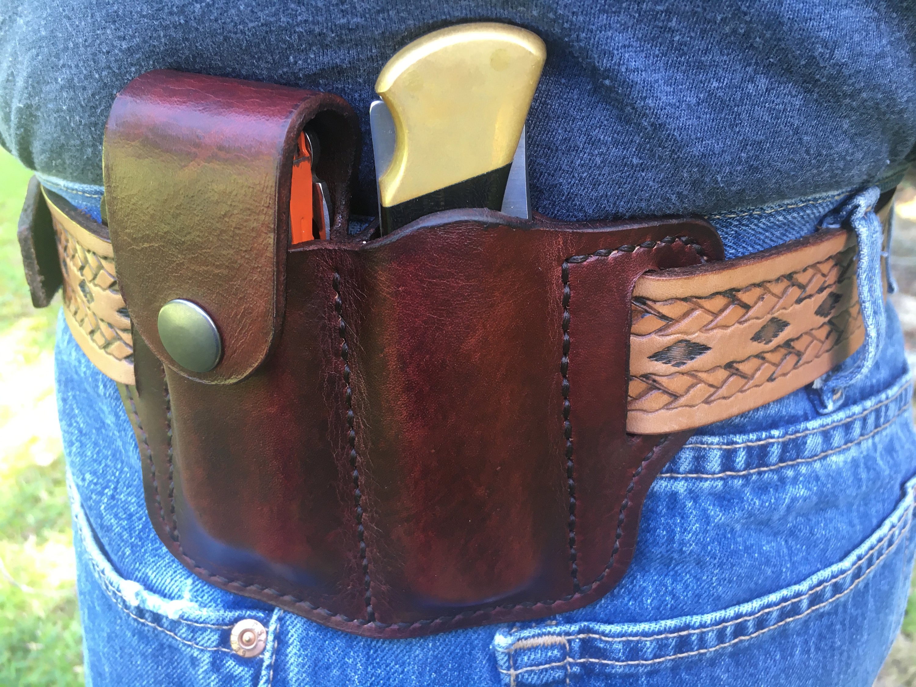 Handmade Leather Sheath for Buck 110 & Leatherman EDC | Etsy