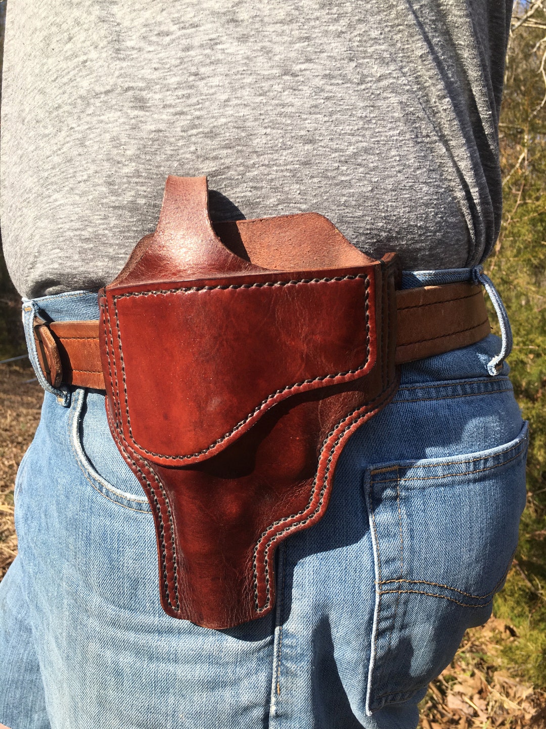 Custom Handmade Leather Revolver Holster, EDC, American Made - Etsy