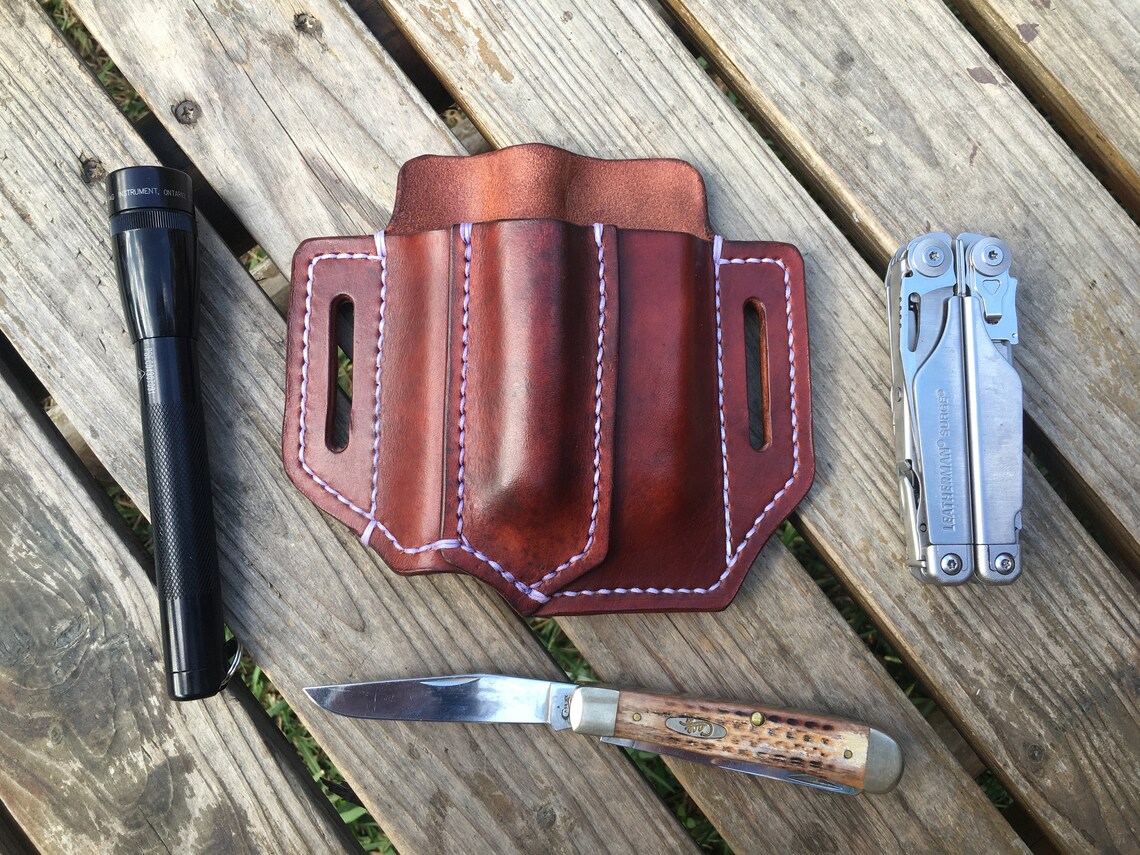 Handmade Leather Sheath for Multitool Flashlight Pen EDC - Etsy