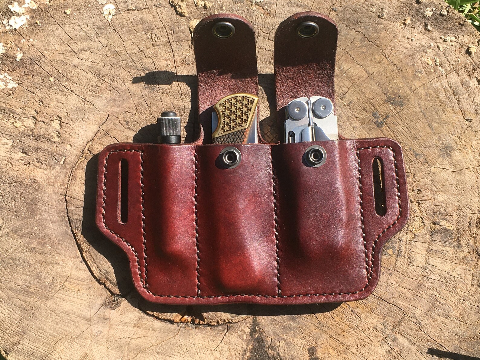 American Made Leather Sheath for 3 EDC Gear buck 110 | Etsy