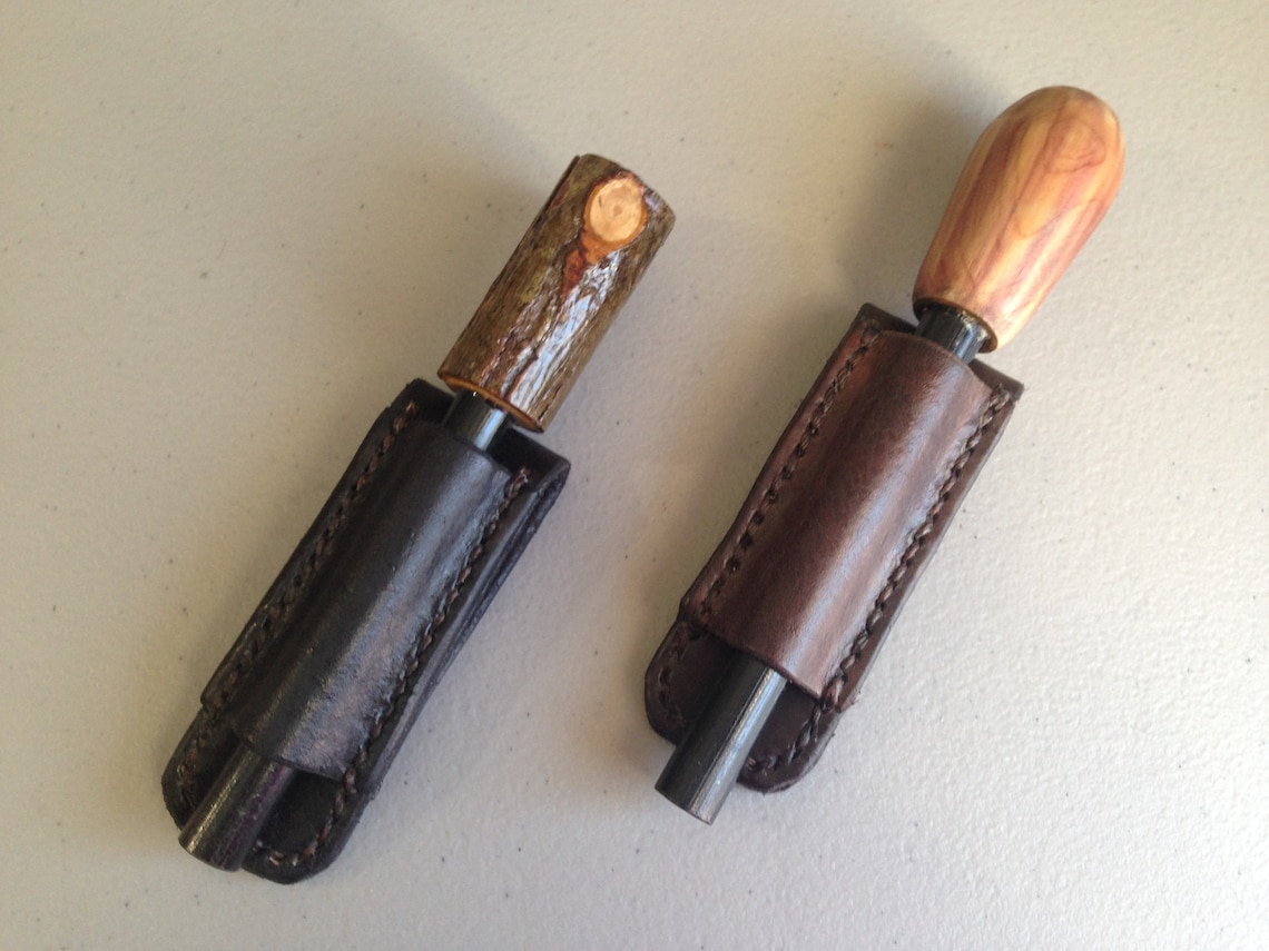 Ferro Rod Leather Sheath EDC Every Day Carry Belt Sheath | Etsy