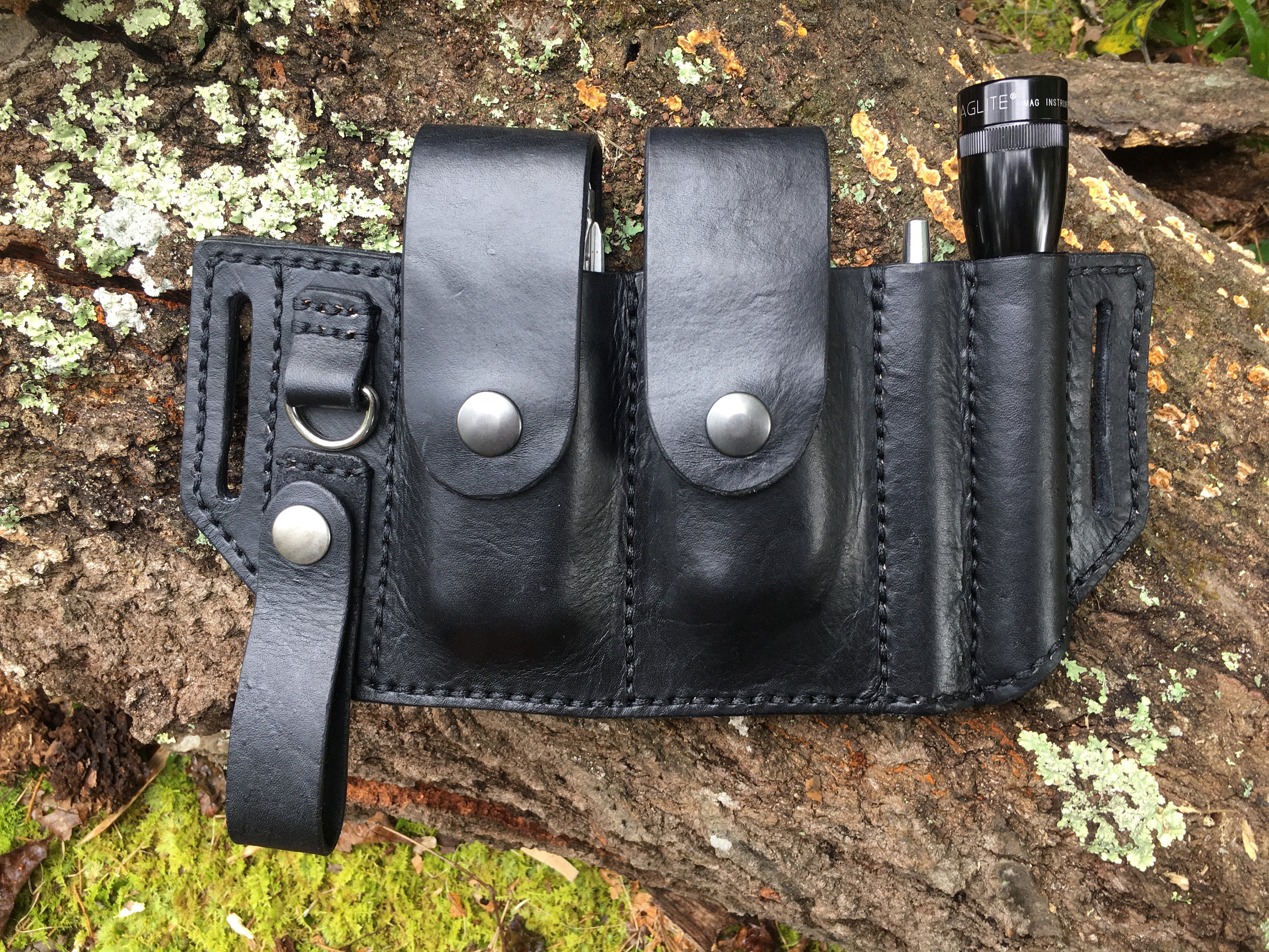 Custom Leather Combo Sheath for 6 EDC Gear leatherman Fenix | Etsy