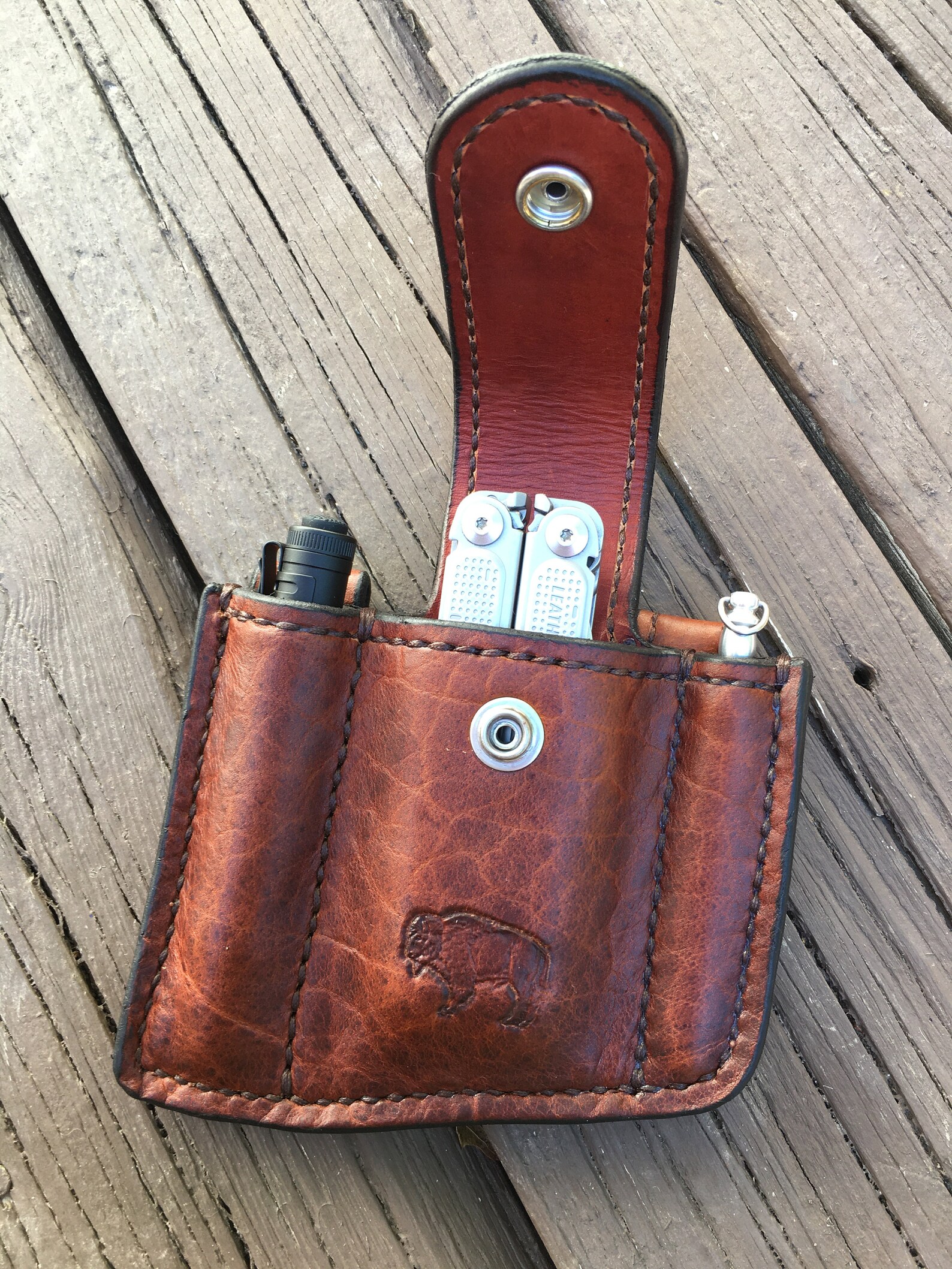 American Made Bison Leather Sheath multitool Leatherman - Etsy
