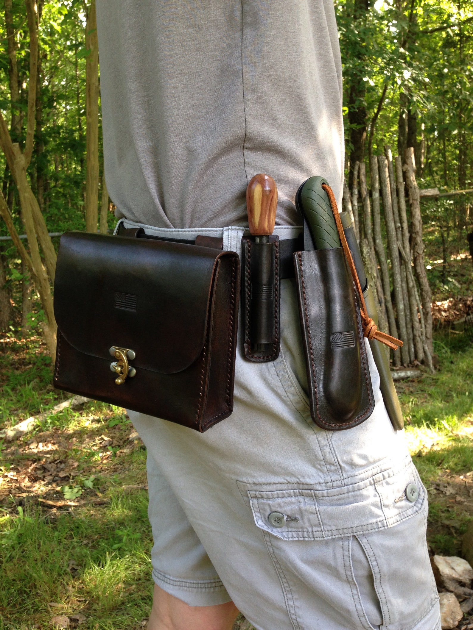Handmade Leather Bag American Made EDC Bushcraft Possibles | Etsy