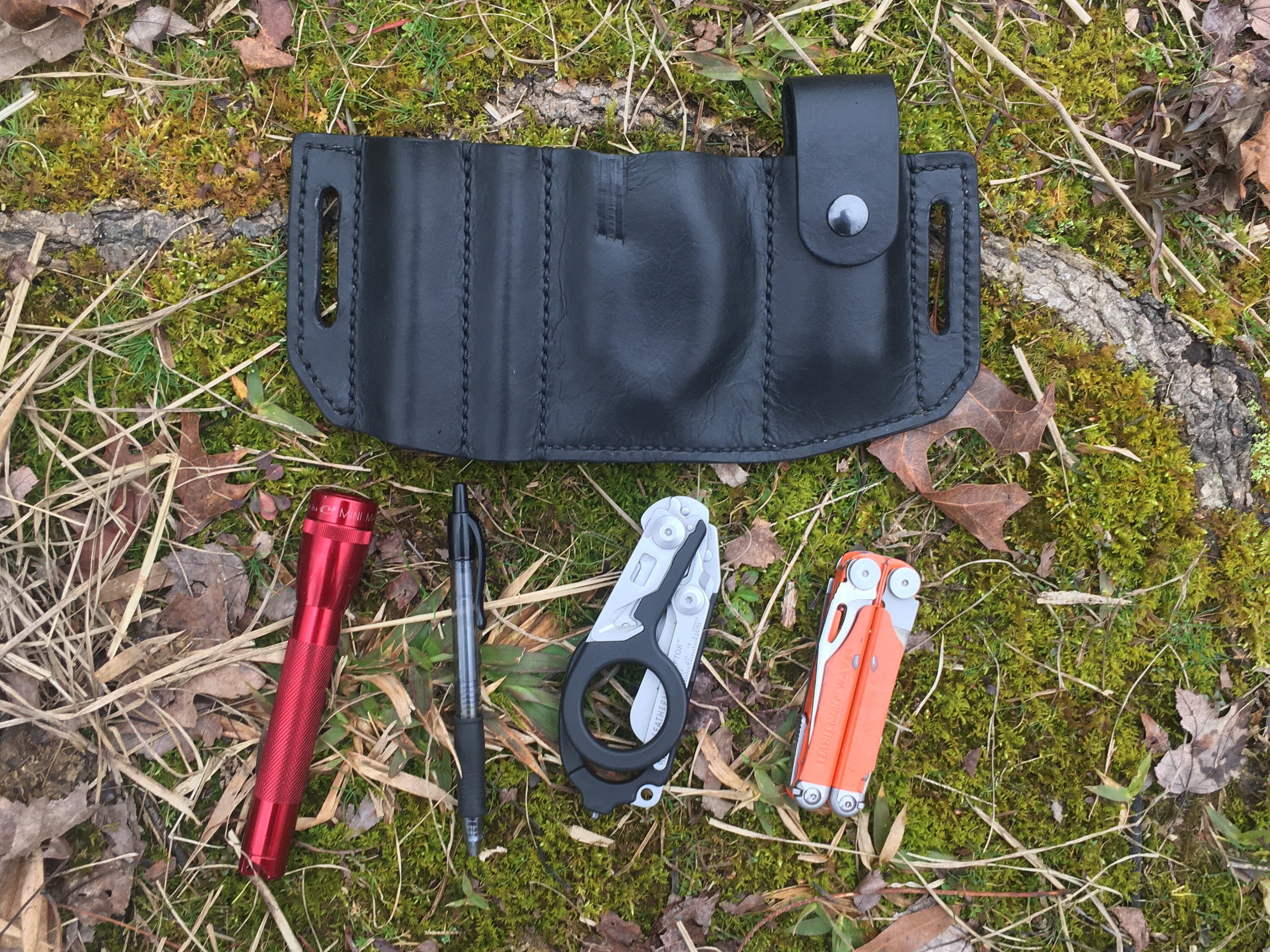 Leather Combo Sheath for 4 EDC example: Leatherman Raptor - Etsy