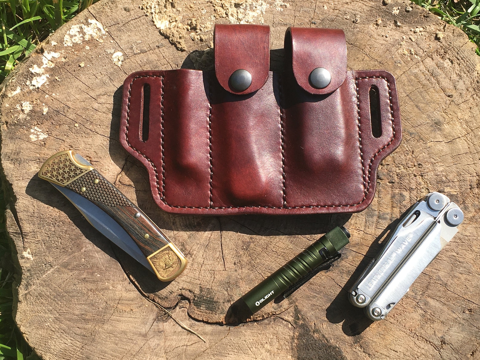 Handmade Leather Sheath for 3 EDC Gear buck 110 Leatherman | Etsy
