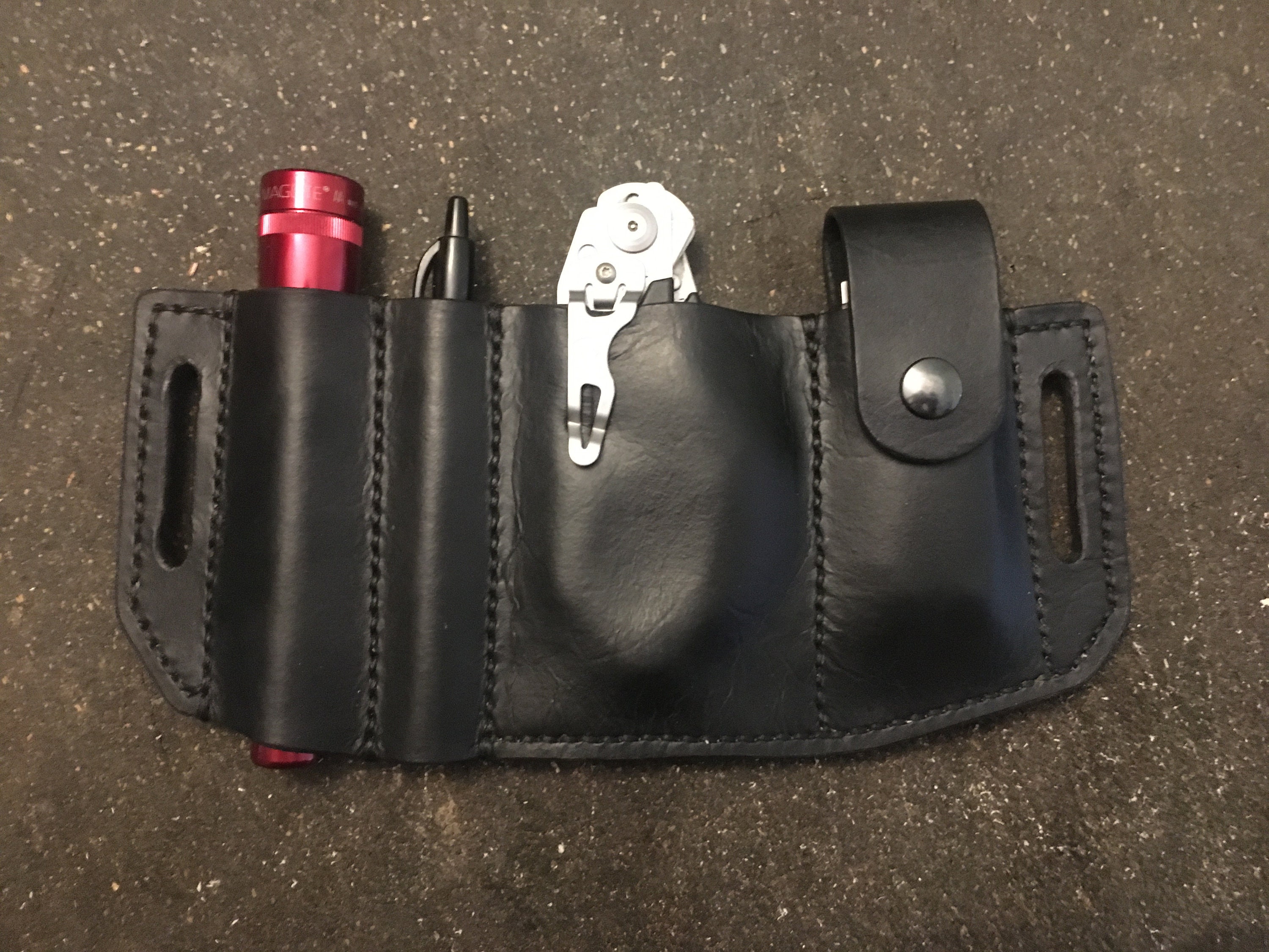 Leather Combo Sheath for 4 EDC example: Leatherman Raptor | Etsy