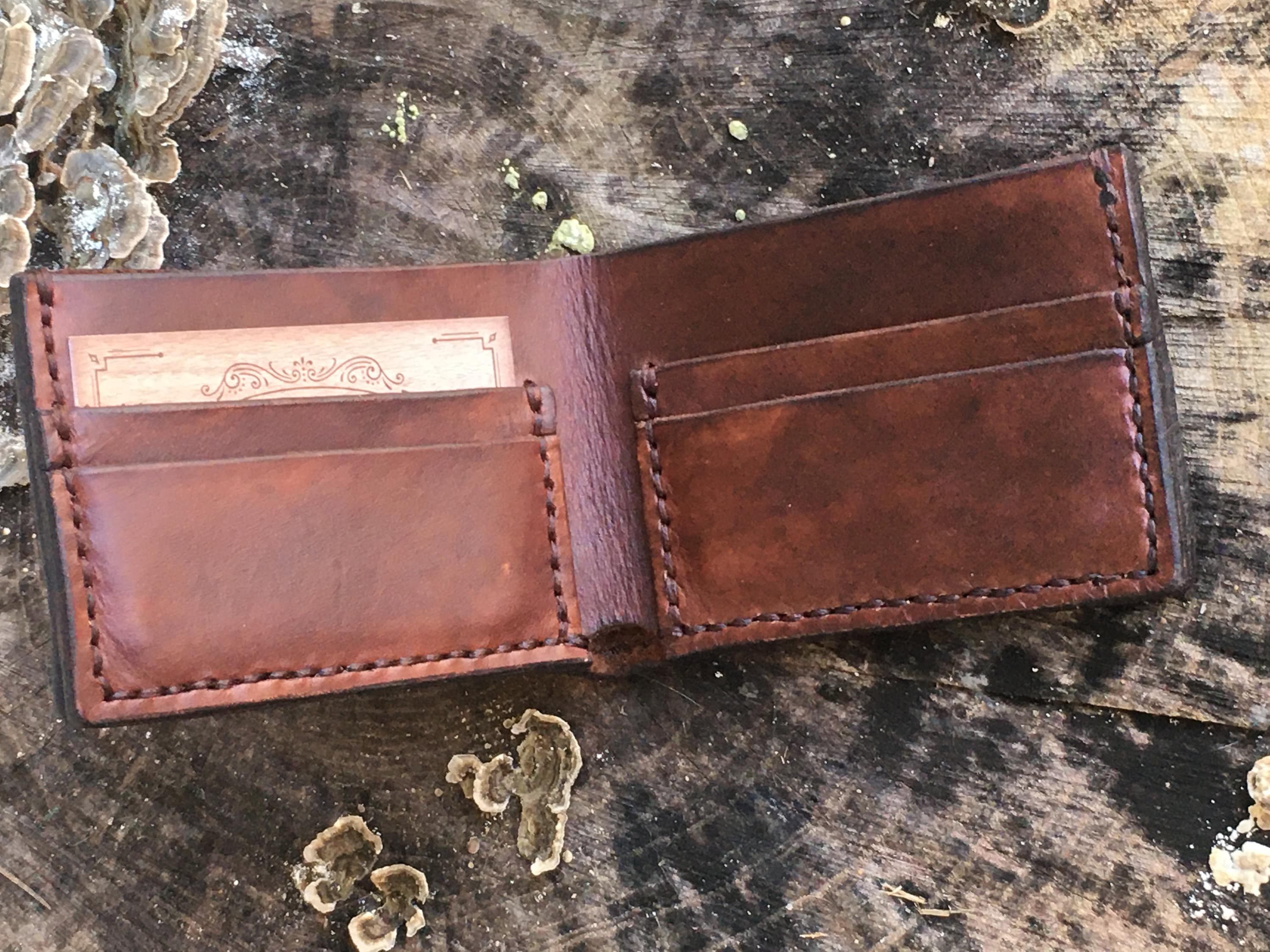Custom Handmade Leather Wallet EDC options Cow or Bison - Etsy Canada