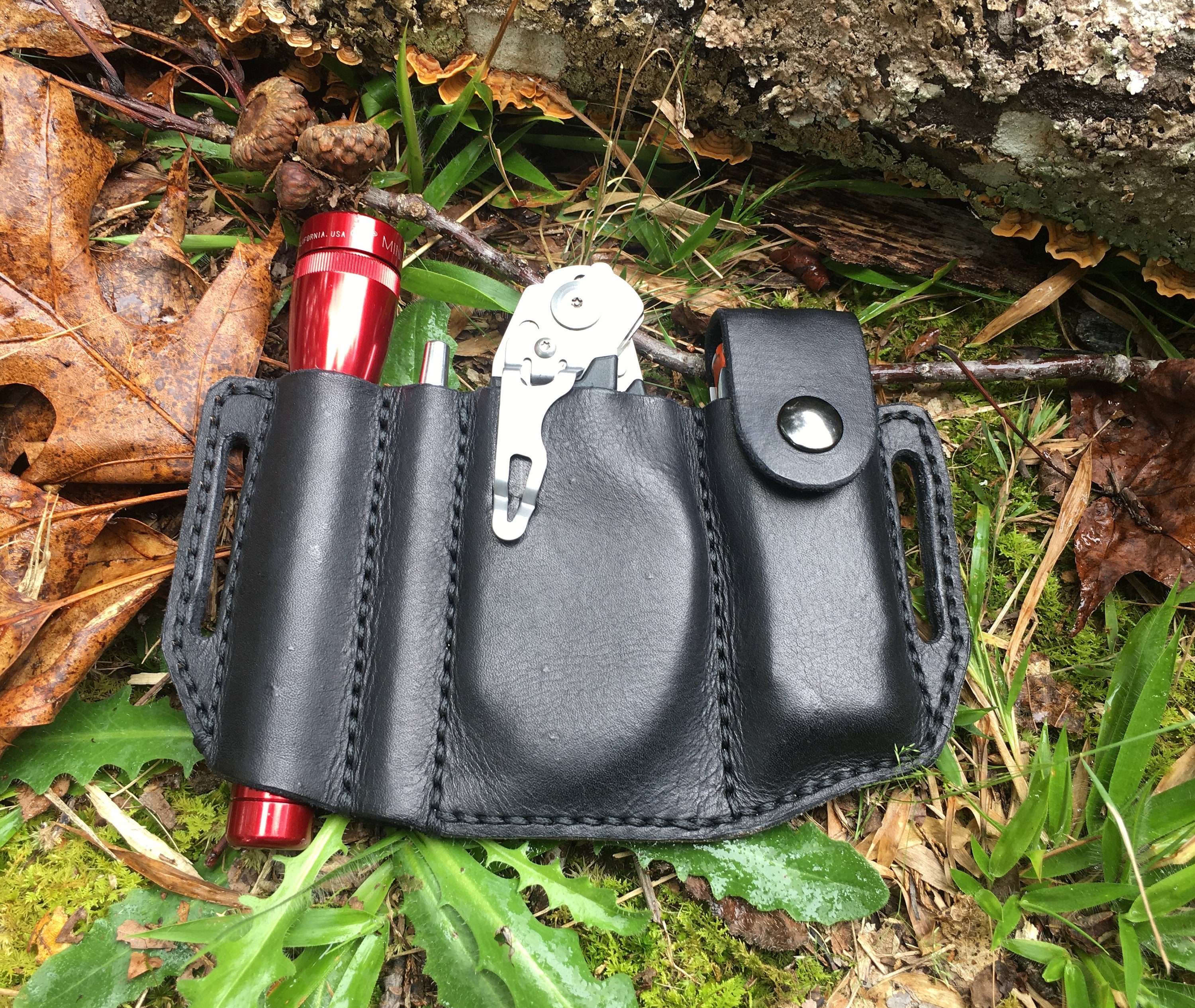 Leather Combo Sheath for 4 EDC example: Leatherman Raptor - Etsy