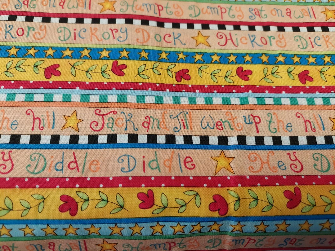 Story Time Rhymes by Delphine Cubitt for Henry Glass Fabrics, Fabric by ...