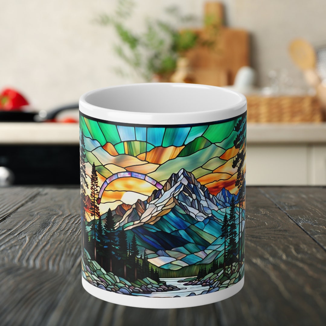 Jumbo Stained Glass Design Jumbo Mug, Large Mug, Jumbo Coffee Mug ...