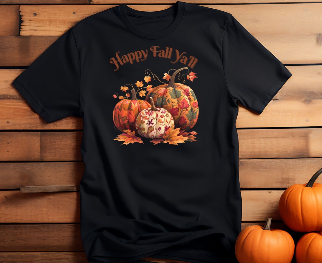 Happy Fall Ya'll T-shirt, Cute Fall T-shirt, Free Shipping, Autumn T ...