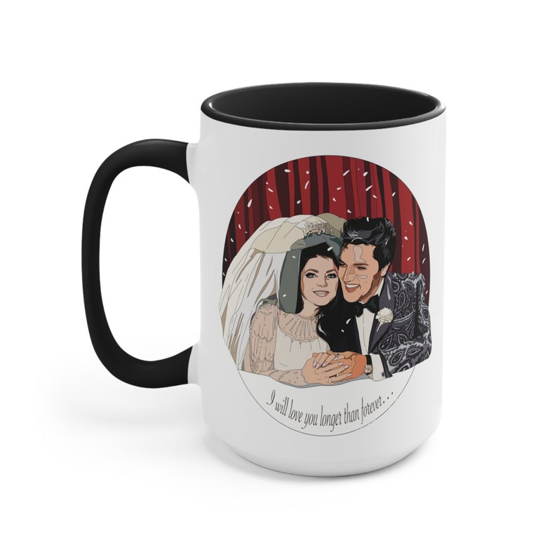 ELVIS Presley Priscilla Presley Wedding 1967 Mug, Ceramic Mug, TCB ...