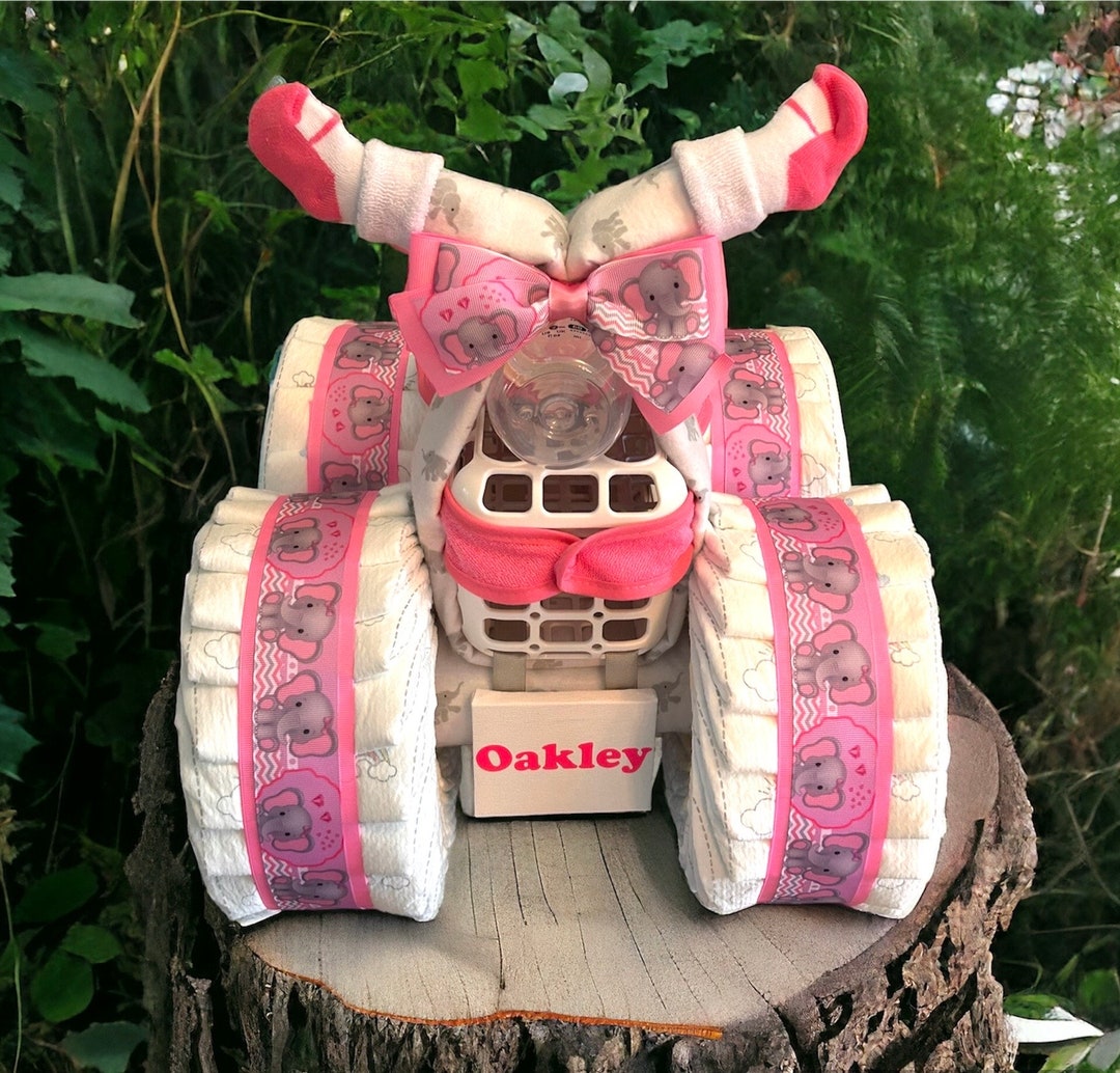 Diaper ATV Cake: Baby Shower Centerpiece Gift, 80 Pampers - Etsy