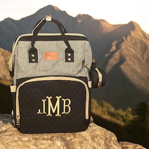 Monogrammed Diaper Backpack: Personalized Embroidered Baby Bag - Etsy