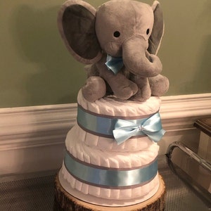 Elephant Diaper Cake Diapers With Safari Theme Centerpiece for Baby ...