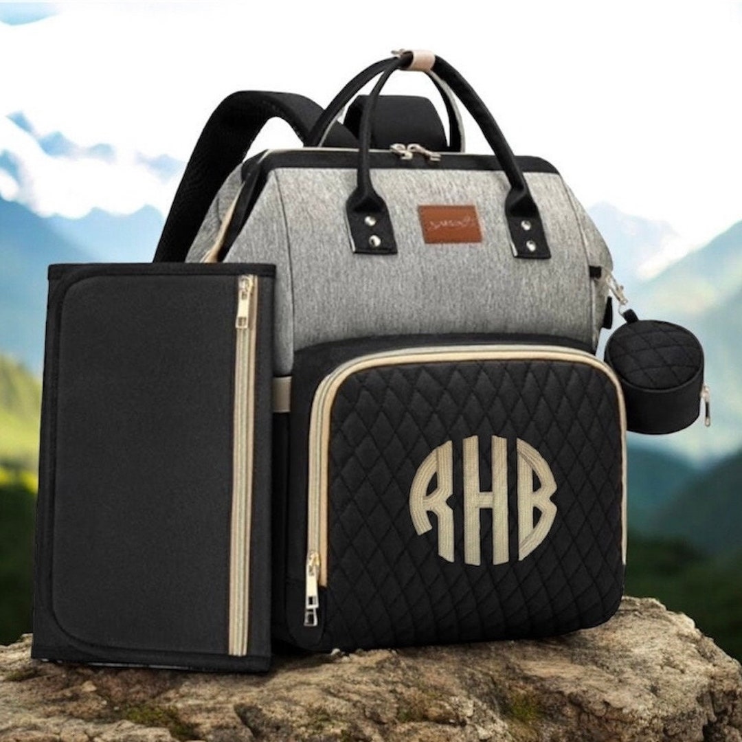 Multifunctional Diaper Bag Backpack Mommy Monogrammed Baby Diaper Bag ...