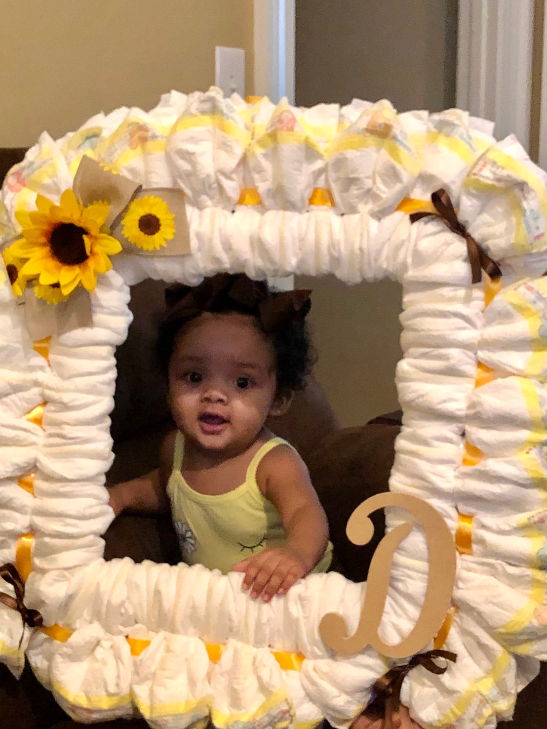 Square Diaper Wreath/custom Selfie Frame,diaper Wreath,custom Diaper ...