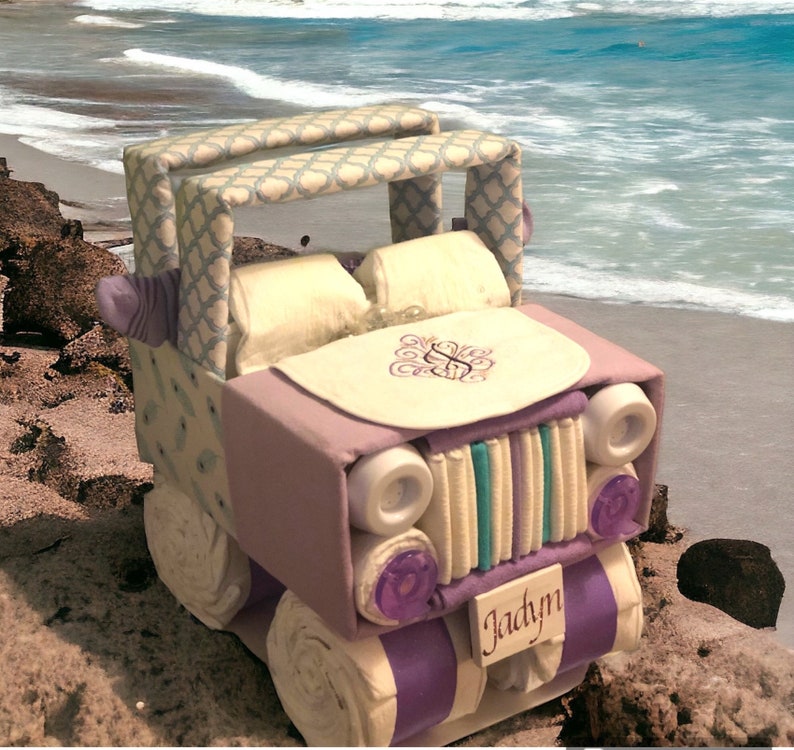 Diaper Cake Car Centerpiece - Baby Shower Gift for New Mom - Etsy