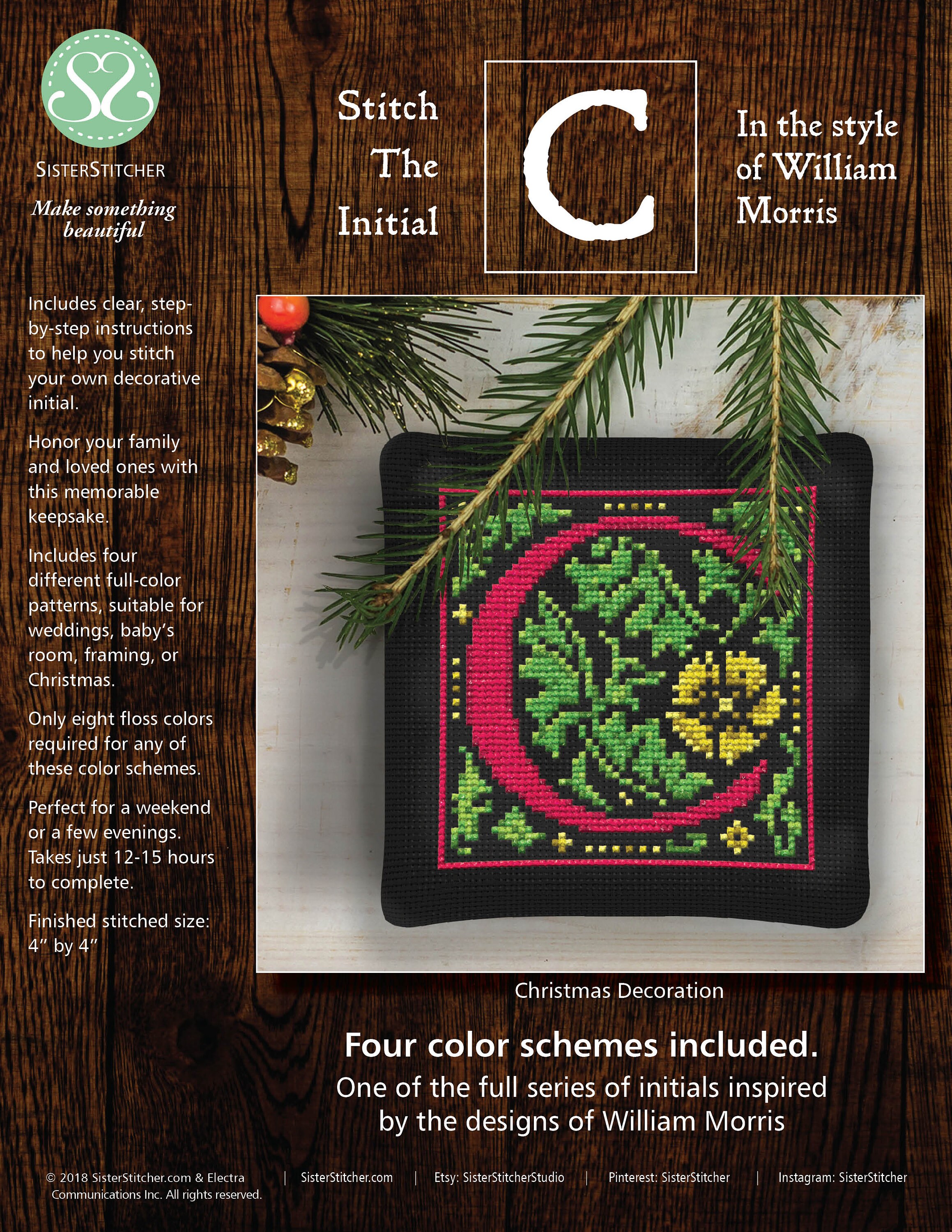 Cross Stitch Pattern for the Initial 'C' in the style | Etsy