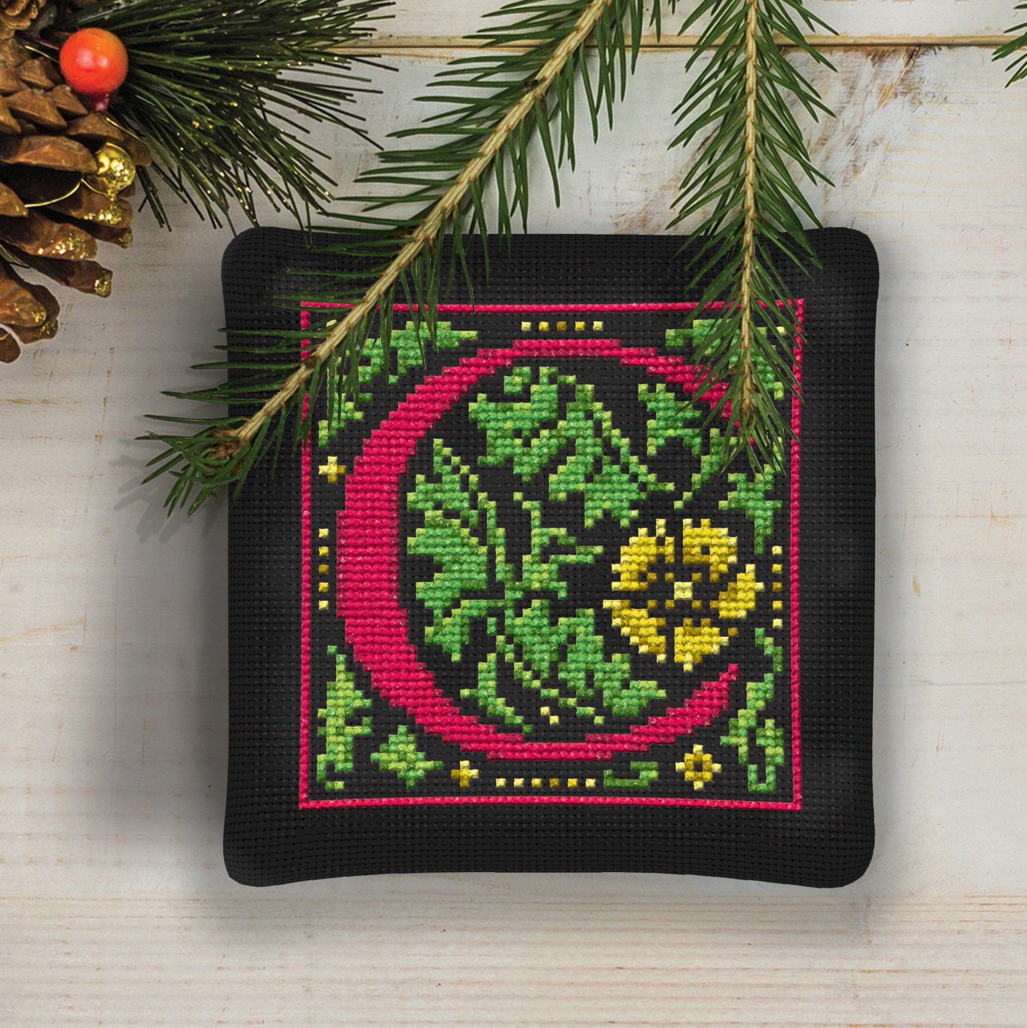 Cross Stitch Pattern for the Initial 'C' in the Style of William Morris ...