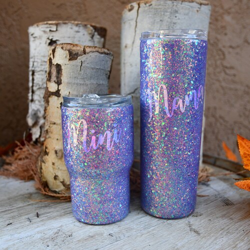 Mama And Mini Tumbler Set Glitter Tumbler Set Mommy And Me Etsy