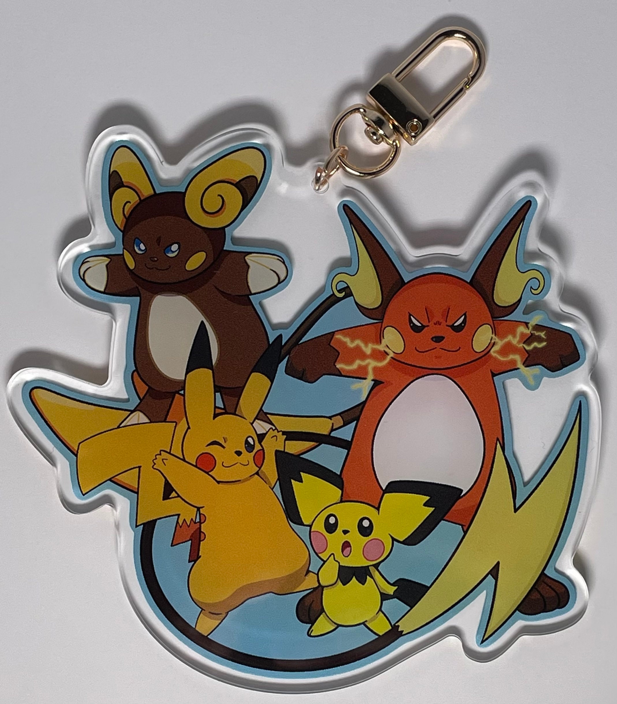 Pichu Pikachu Raichu Alolan Raichu Evolution Keychain Charm - Etsy