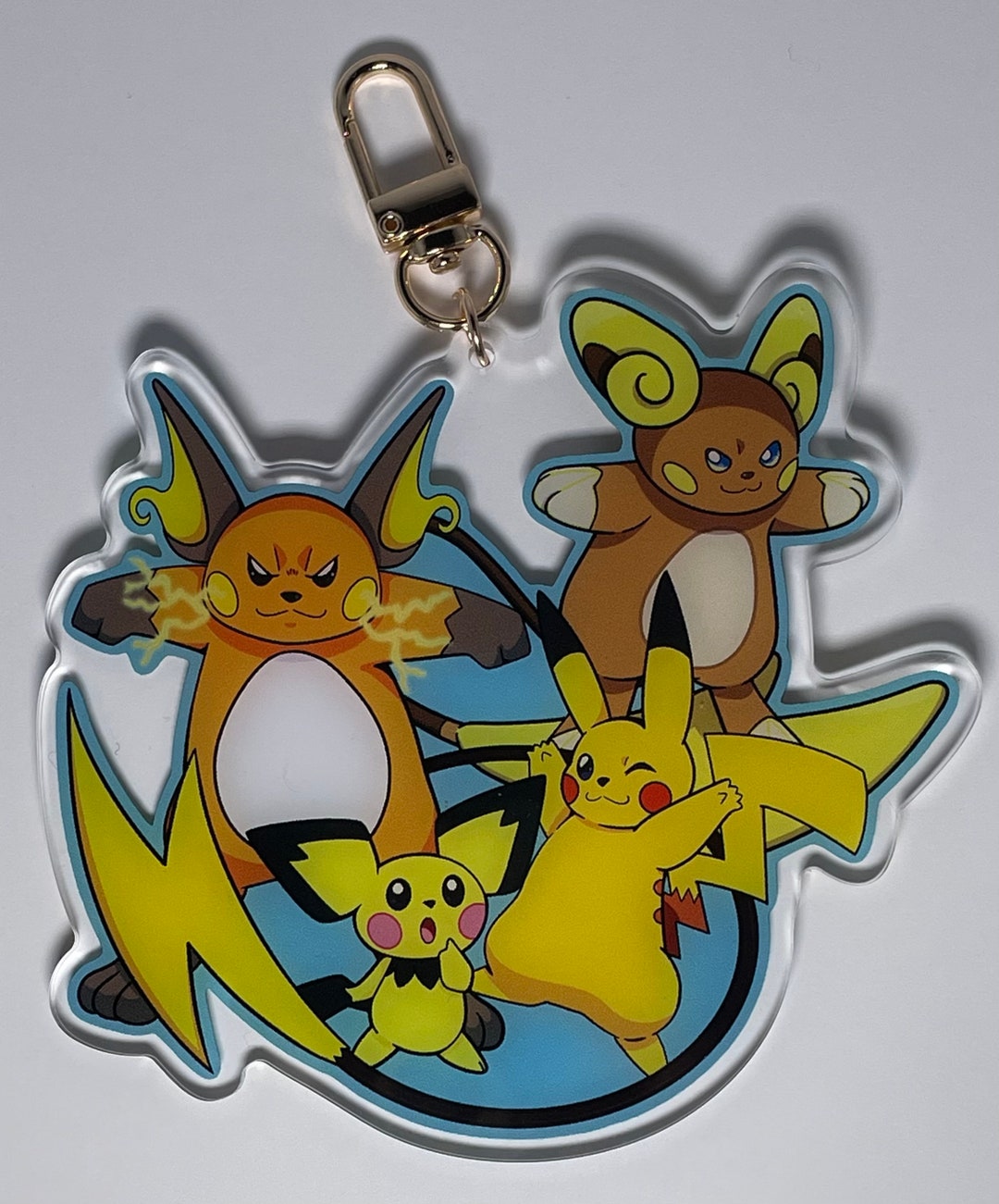 Pichu Pikachu Raichu Alolan Raichu Evolution Keychain Charm - Etsy