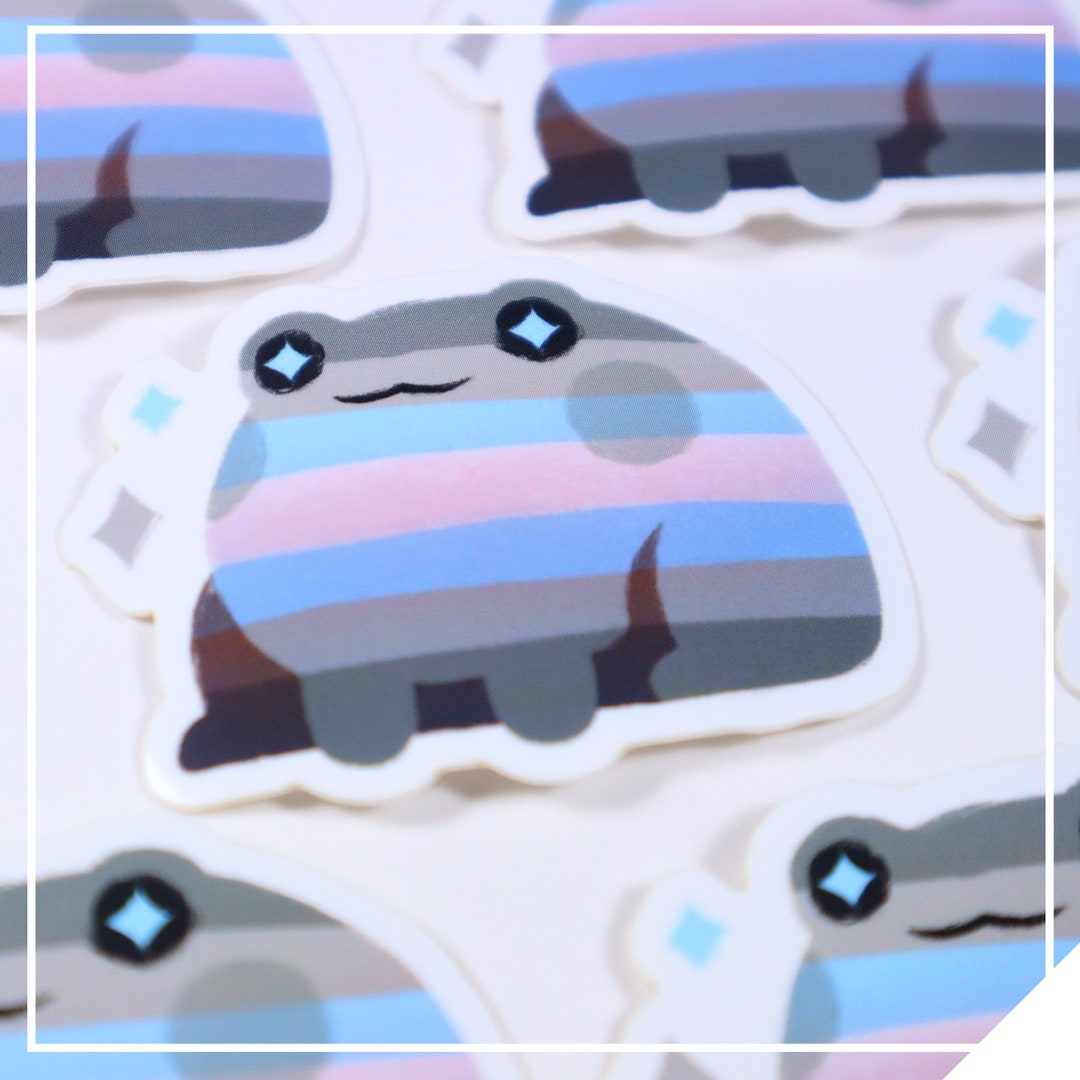INTERNATIONAL ONLY // Demiboy Pride Frog // 2in Glossy Vinyl Sticker - Etsy