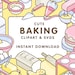 Baking Clipart, Digital Drawing, Bakery, Poster, Cute, Instant Download ...